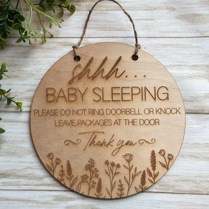 Baby Sleeping Door Sign – The Salvaged Boutique