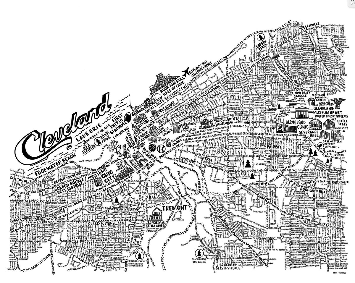 Cleveland Street Map Print (local pickup) – The Salvaged Boutique