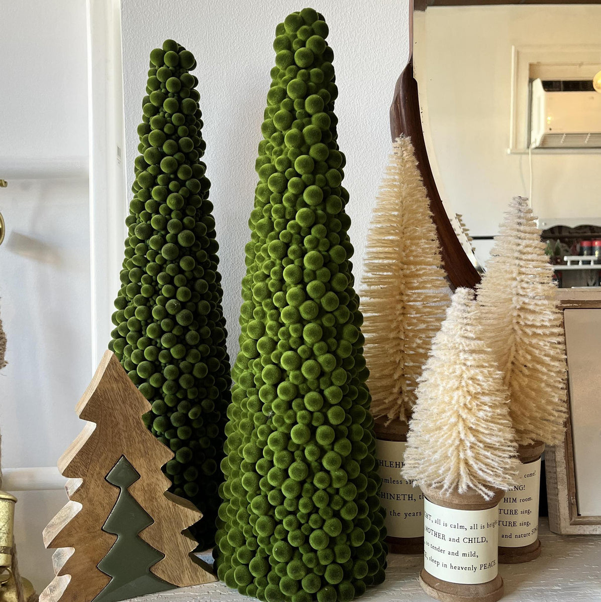 Tall Flocked Foam Ball Tree (Local pickup) – The Salvaged Boutique